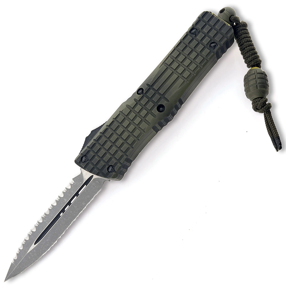 Нож Microtech Combat Troodon FRAG OFF Apocalyptic Full Serrated Green ...