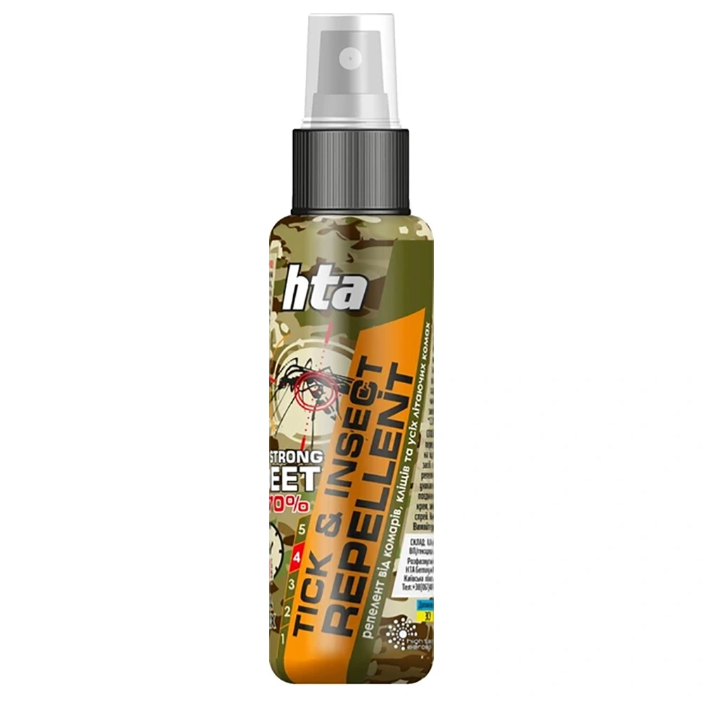 Репелент спрей від комах HTA Strong DEET 70% Tick & Insect Repellent ...